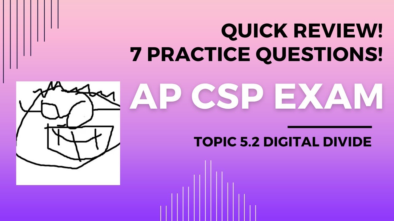 AP CSP Topic 5.2  - Digital Divide  -  Explanations and 7 MCQs!