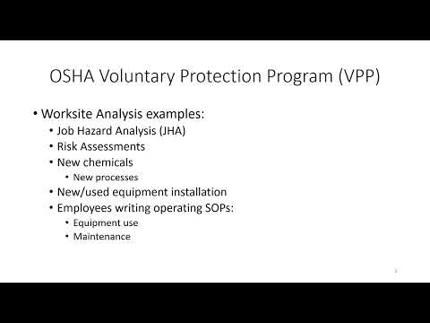 Episode 20 OSHA Voluntary Protection Program (VPP) Worksite Analysis