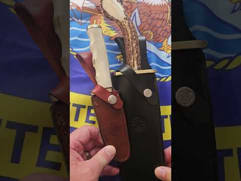Smith & Wesson Custom USA and 146th Anniversary large bowie stag handle knives