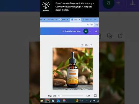 Free Cosmetic Dropper Bottle Mockup – Canva Product Photography Template | Link in the description.