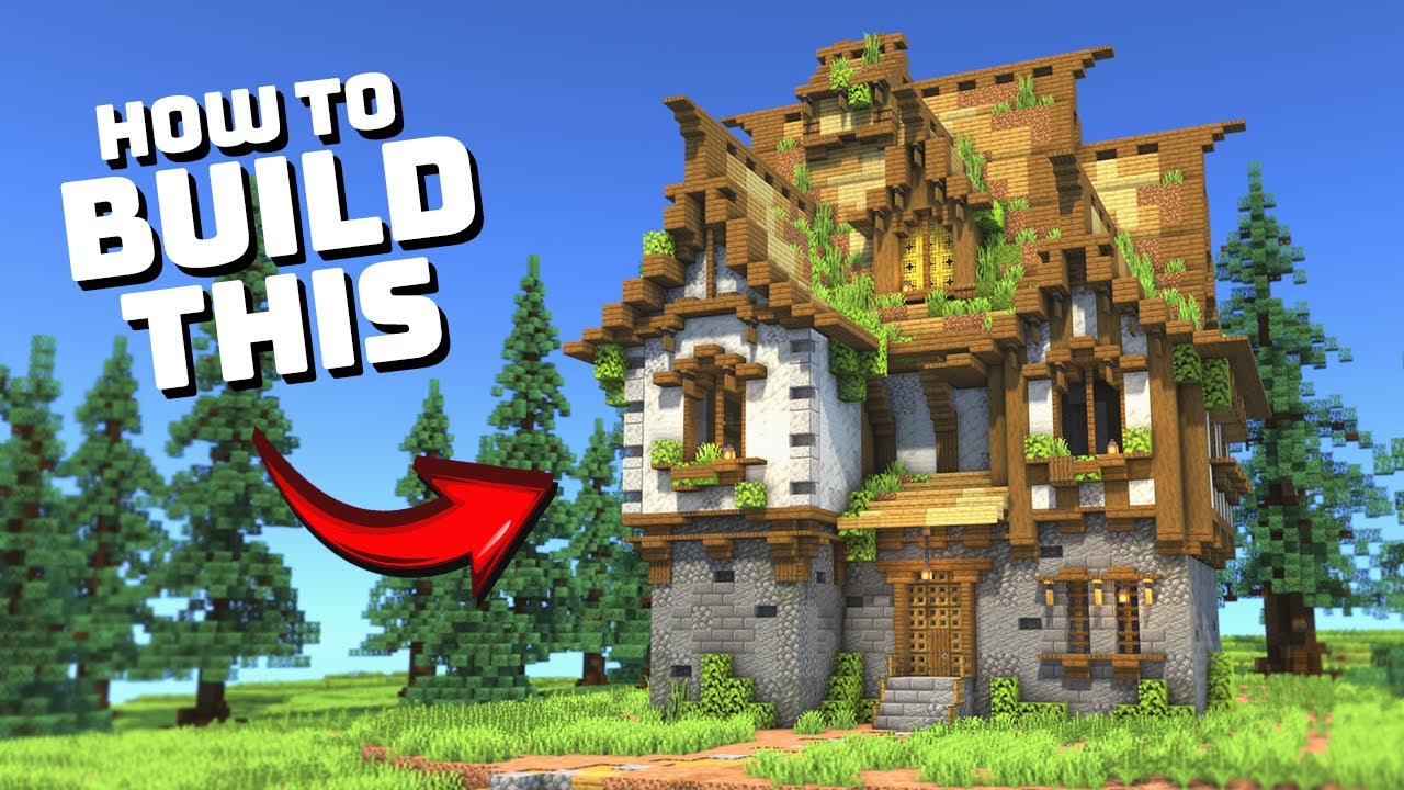 How to Build a Overgrown Medieval House | Minecraft Tutorial ...