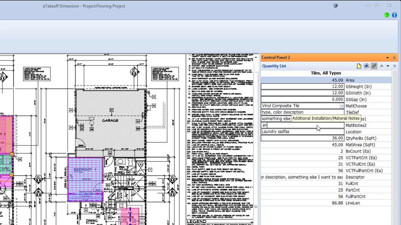 Flooring Takeoff Using eTakeoff