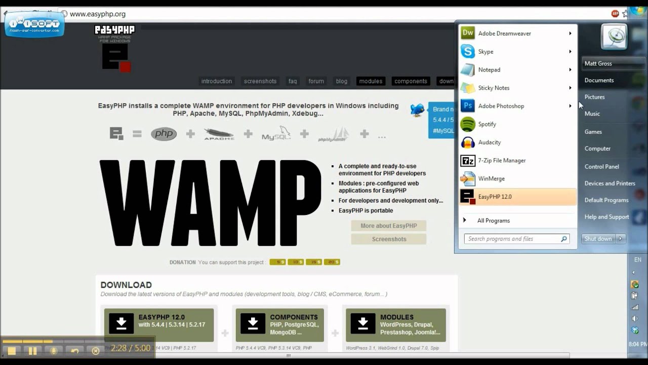 Using Easy-PHP to Set Up Local MySQL