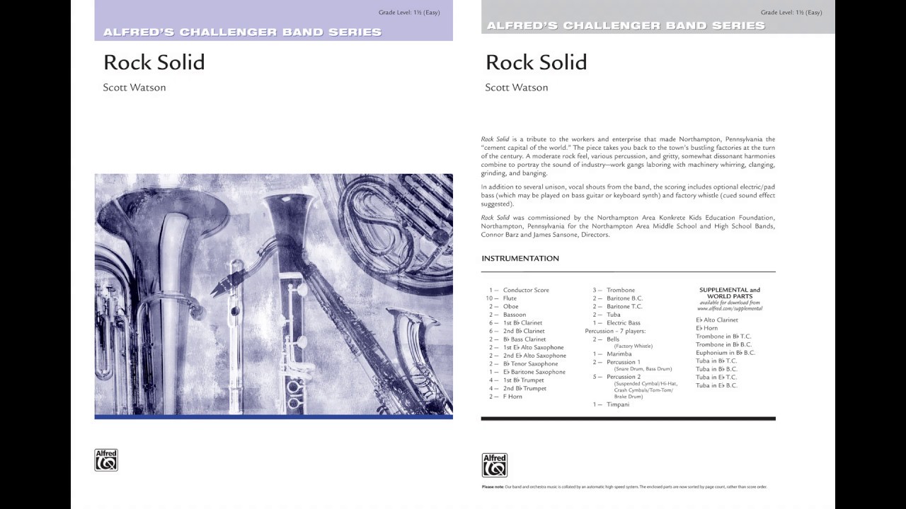 Rock Solid, by Scott Watson – Score & Sound