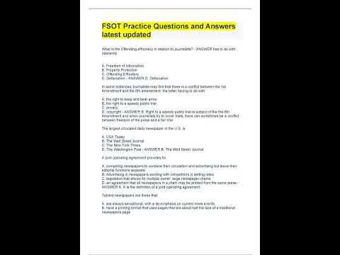 FSOT Practice Questions and Answers latest updated