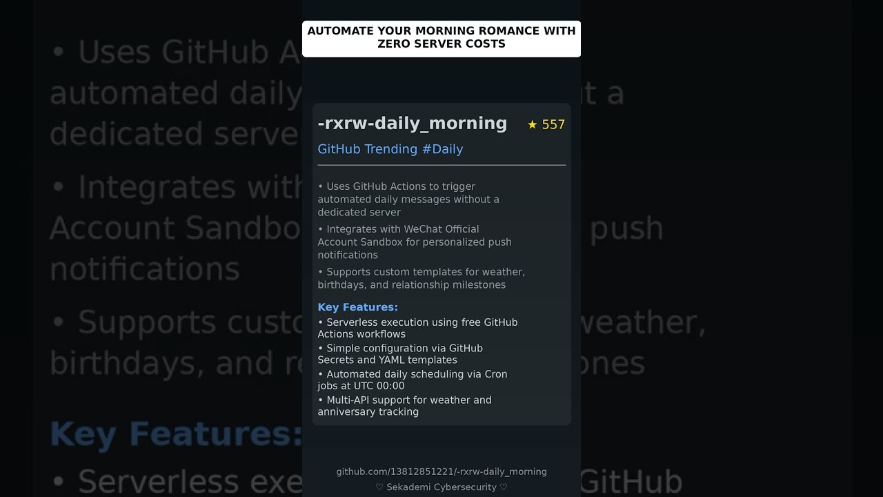 GitHub Trending Repositories: 13812851221/-rxrw-daily_morning 🇬🇧