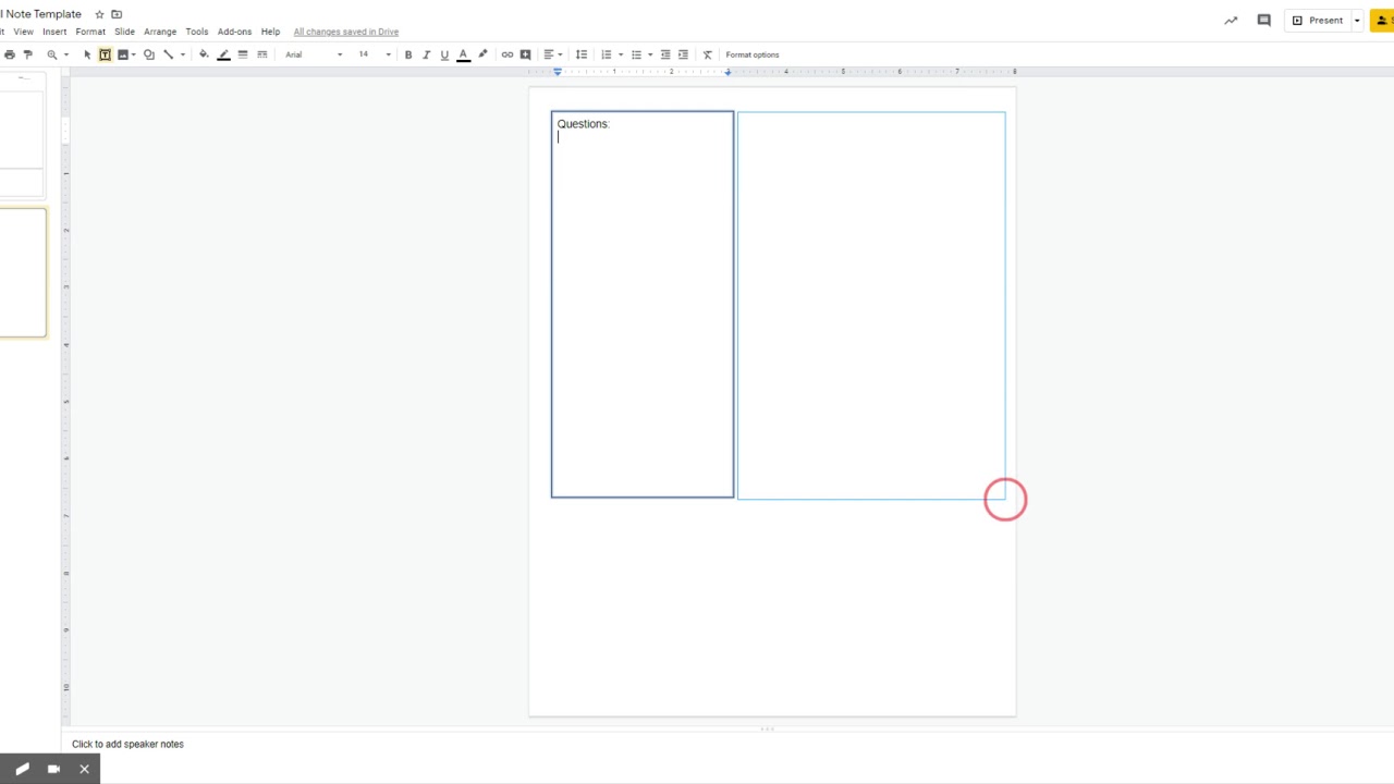 Cornell Note Template - Google Slides