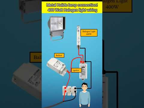 Metal Halide lamp connection! 400 Watt Halogen light wiring #shorts #short #electrical