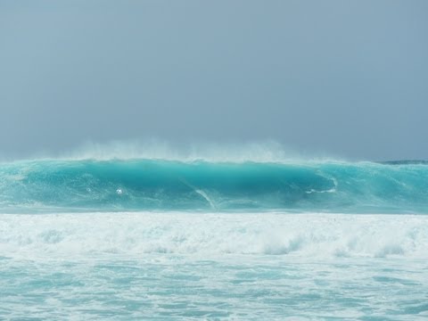 HD Last Giant Waves at Banzai Pipeline. North Shore, Oahu, Hawaii, April 2013.