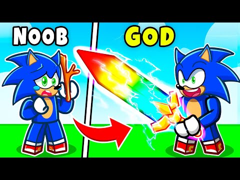 Upgrading NOOB to GOD Sword in Roblox!
