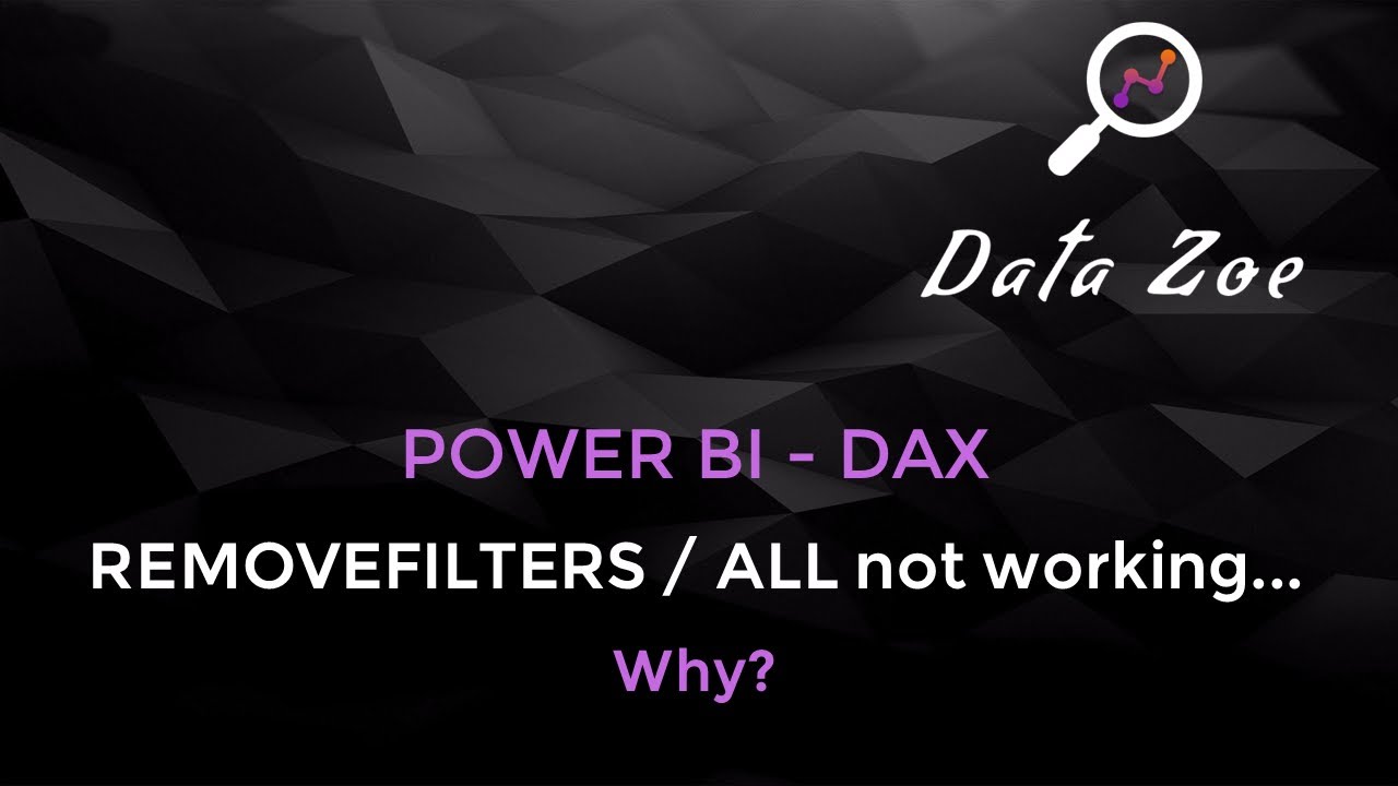 REMOVEFILTERS or ALL not working... Why?