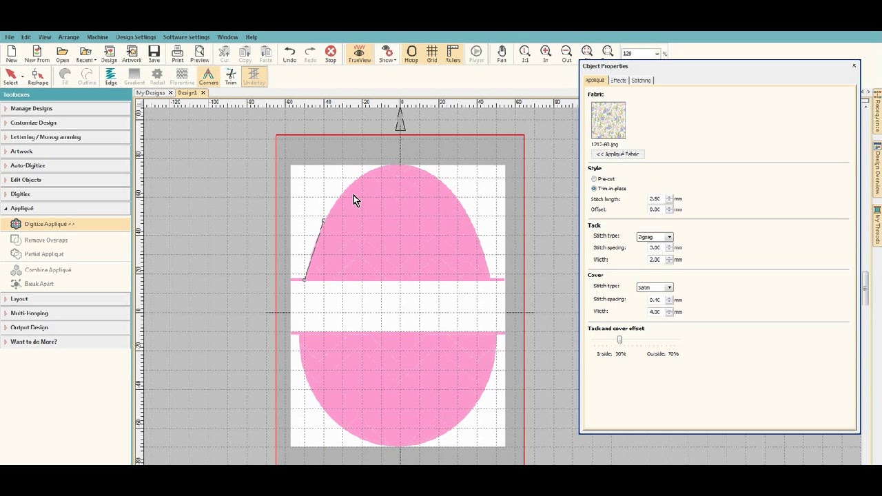 Wilcom Hatch Tutorial - Digitize split Easter Egg Applique