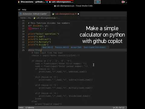 Make a simple calculator on python with github copilot