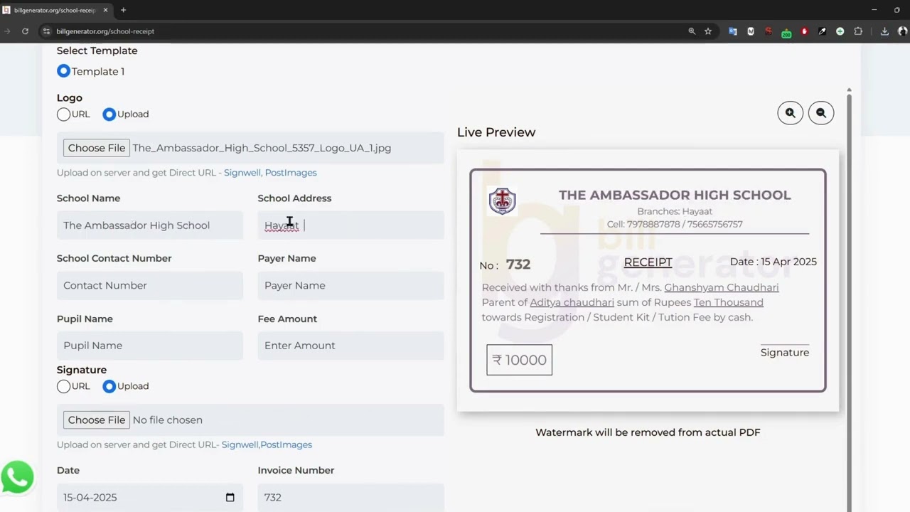 How to Generate School Receipt | Instantly Generate 🏫📄