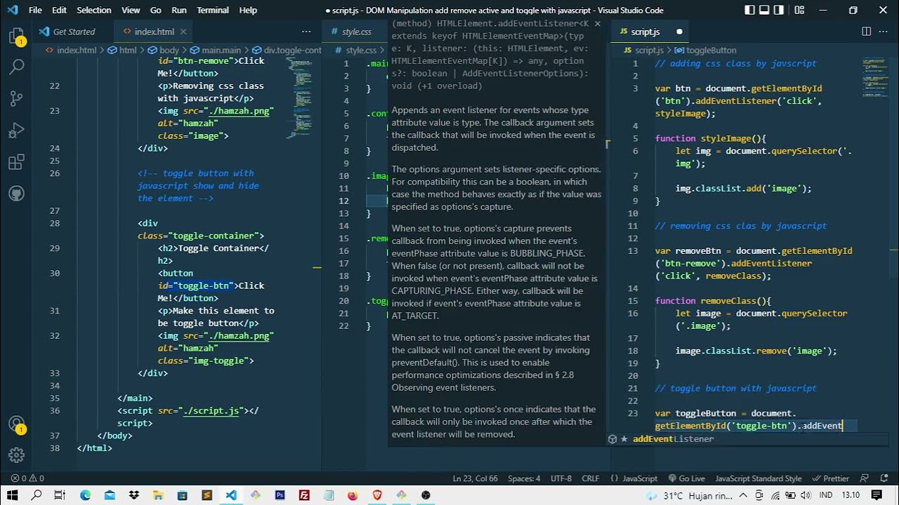 7. DOM Manipulation CSS ClassList (Add, Remove, Toggle)