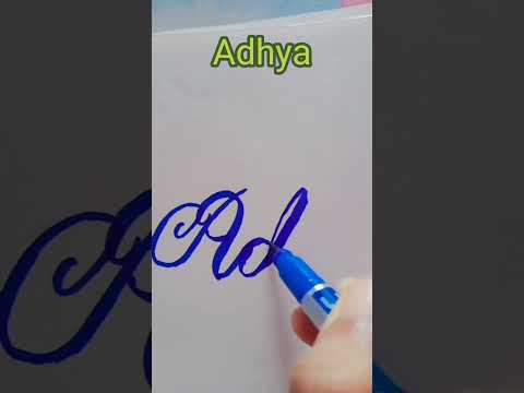 "Adhya" name calligraphy #short #cursive