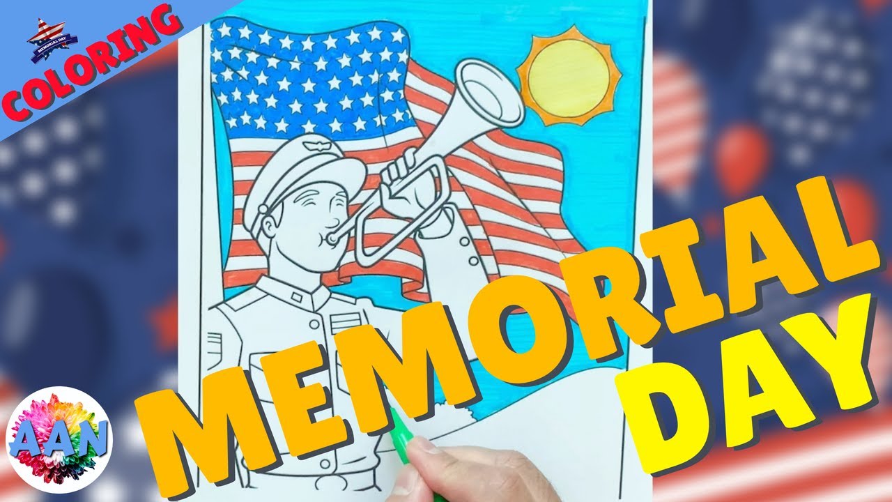 Memorial Day Coloring Page | USA, Veterans, Military, Courage, Sacrifice, Remembrance, American, AAN