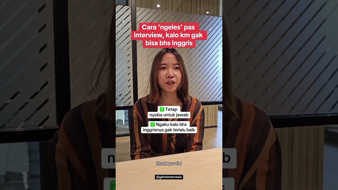 Cara jawab Interview Bahasa Inggris anti gagap! 😎 #shorts #kerja #interview