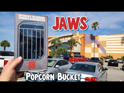 Jaws Popcorn Bucket NEW 50th Anniversary 2025 Cinemark Movie Theaters / Collector Tin Review Video