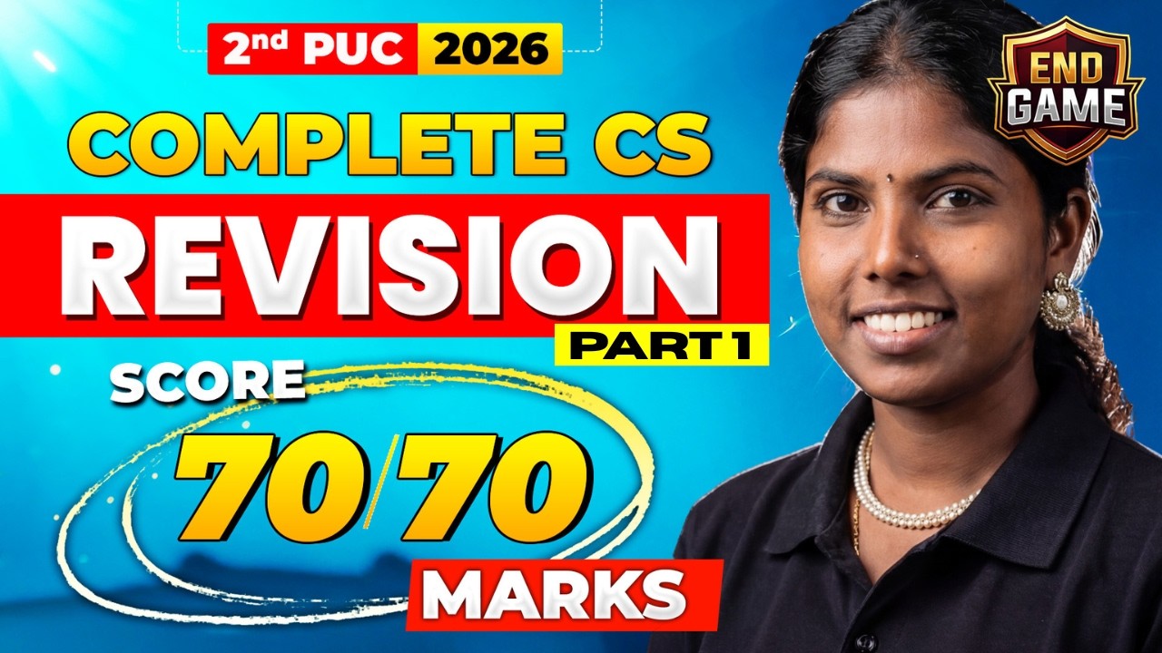 2nd PUC Computer Science - Complete Revision Part 1 🚀 | 2nd PUC Boards 2026 Final Revision End Game