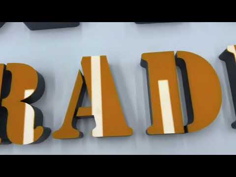 Black Shell Letters with Orange Mirror Finish Front – Bold & Vibrant