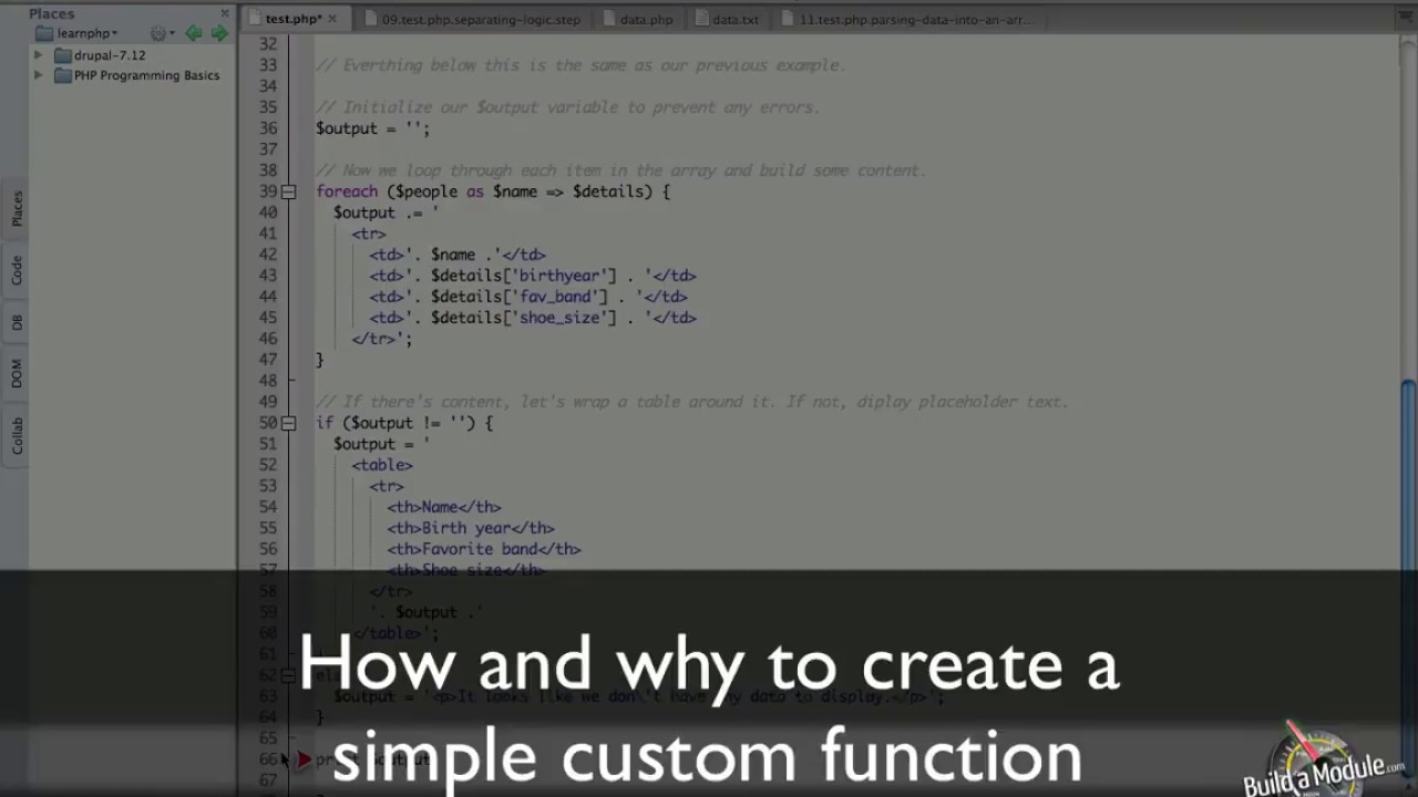 How and why to create a simple custom function in PHP