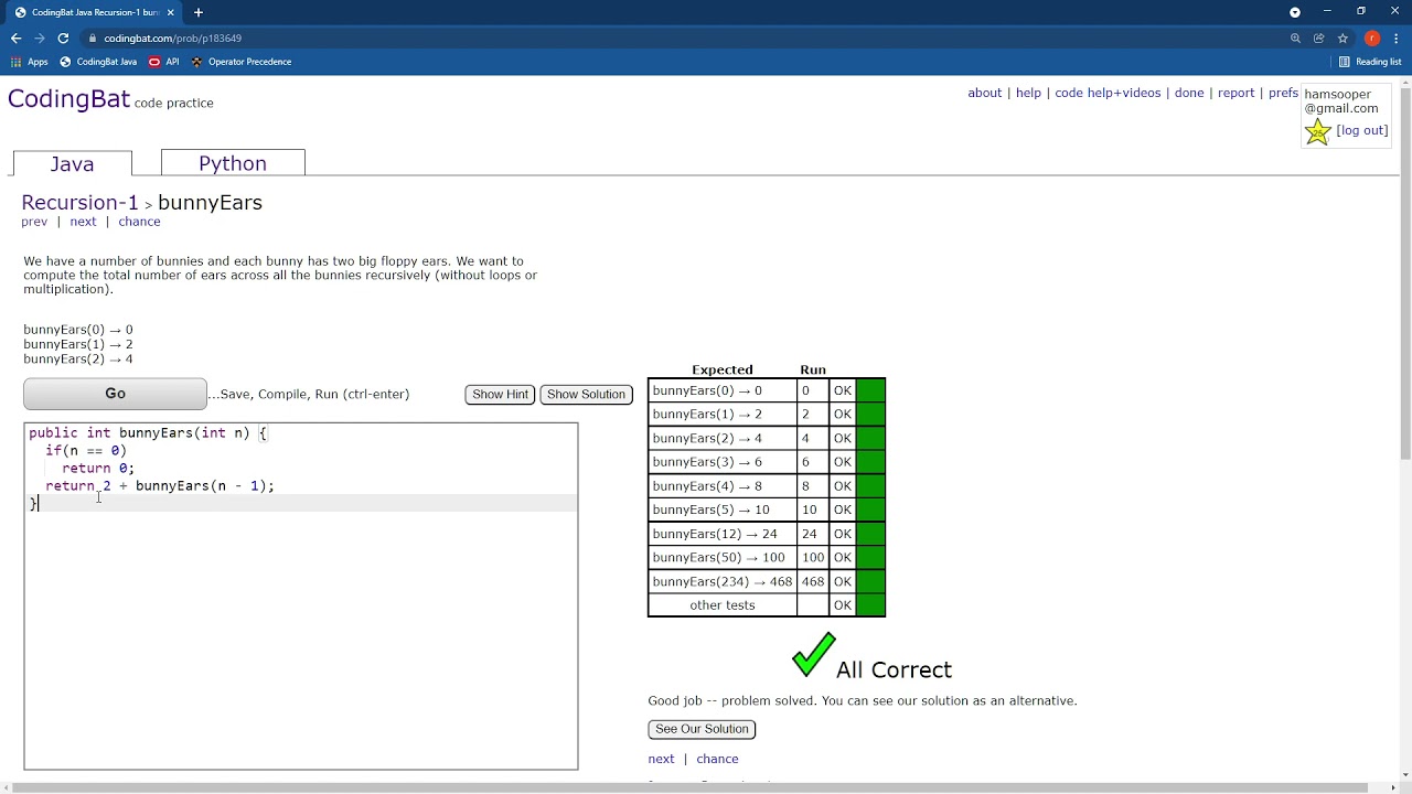 CodingBat Walkthrough: Recursion-1