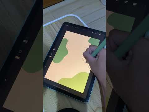 Drawing Aesthetic iPad wallpaper in procreate🙌