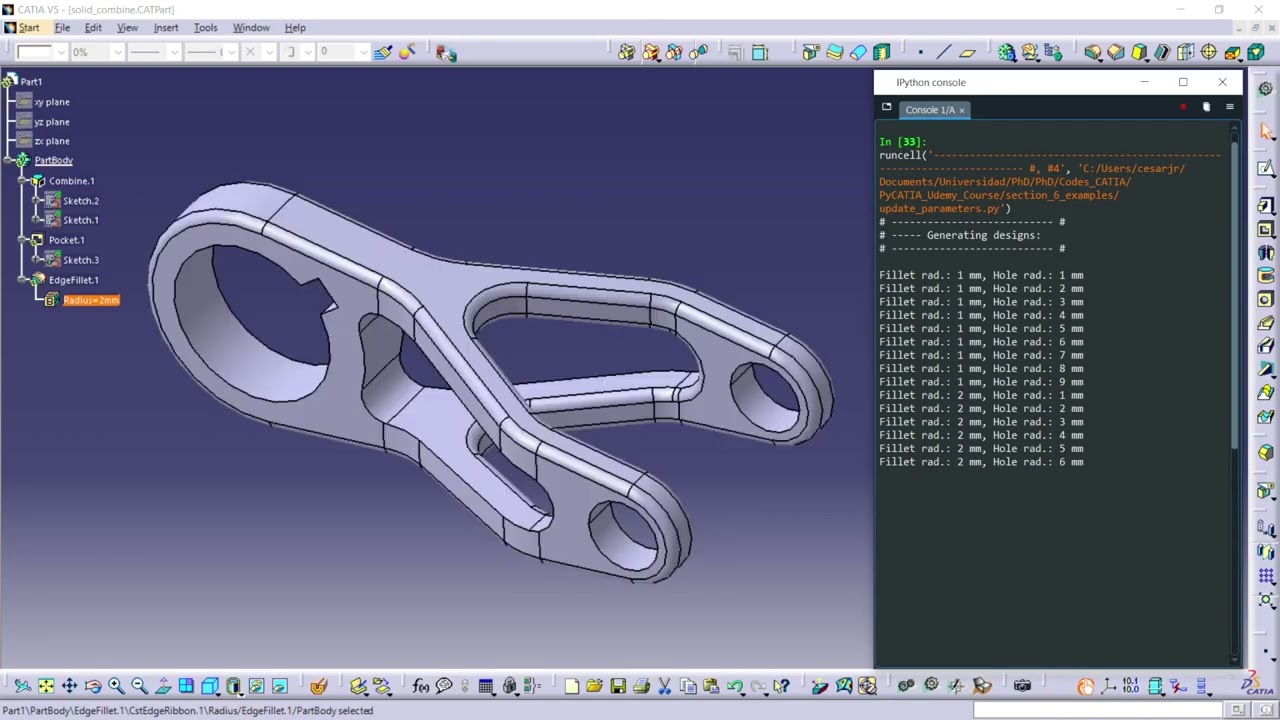 Update CAD parameters using Python scripts - PyCATIA module