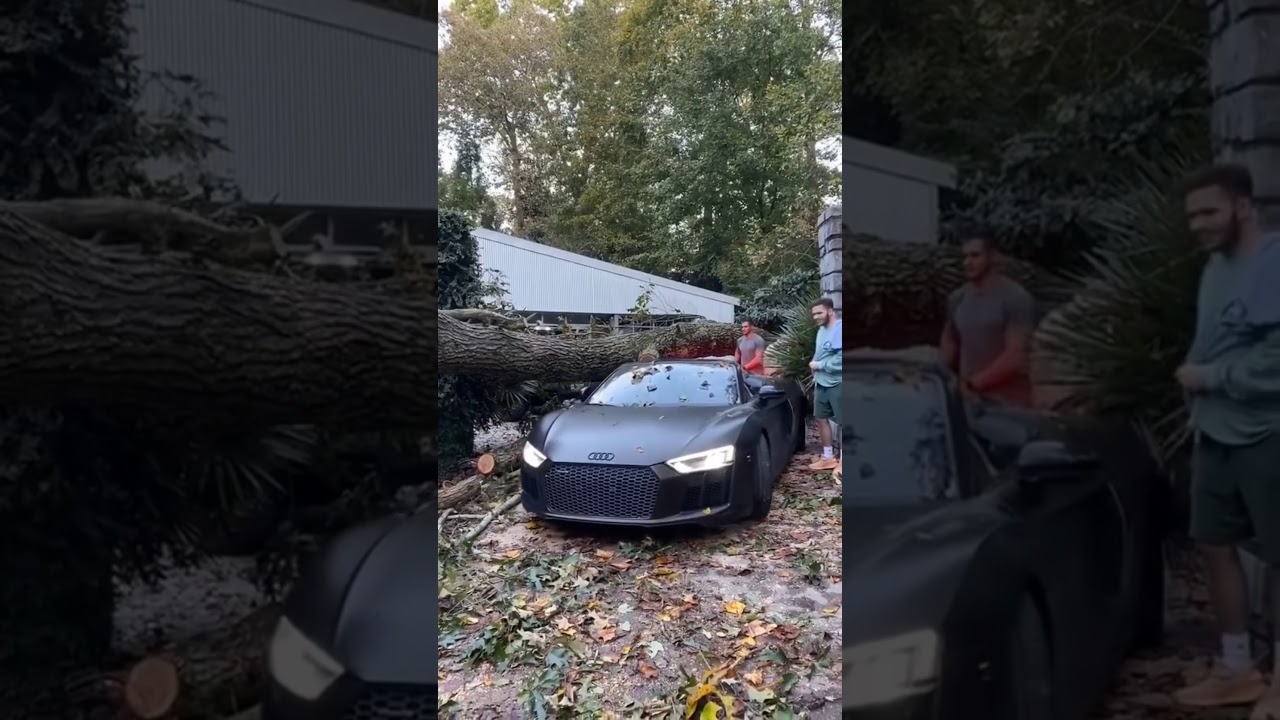 The Great Escape! Maserati gets smashed while Audi R8 remains intact