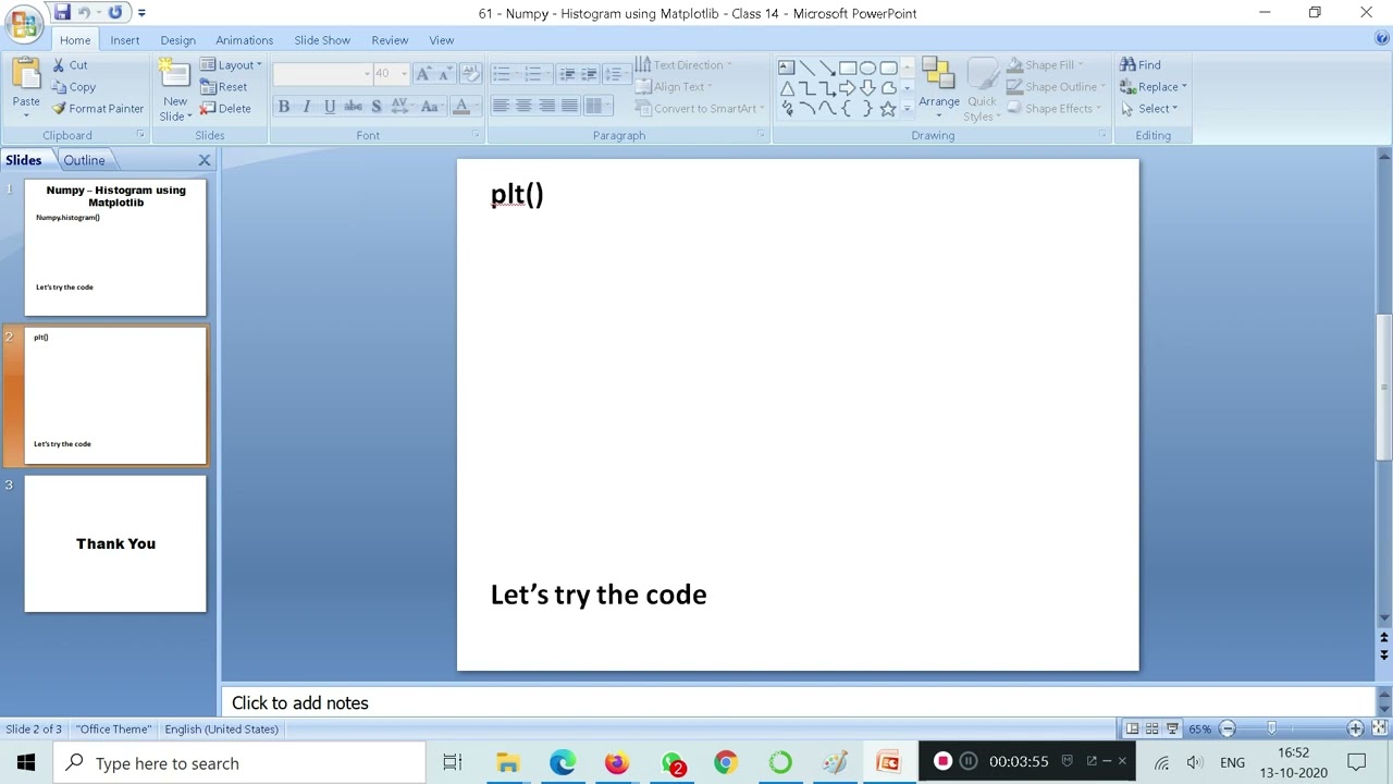 61   Numpy – Histogram using Matplotlib   Class 14