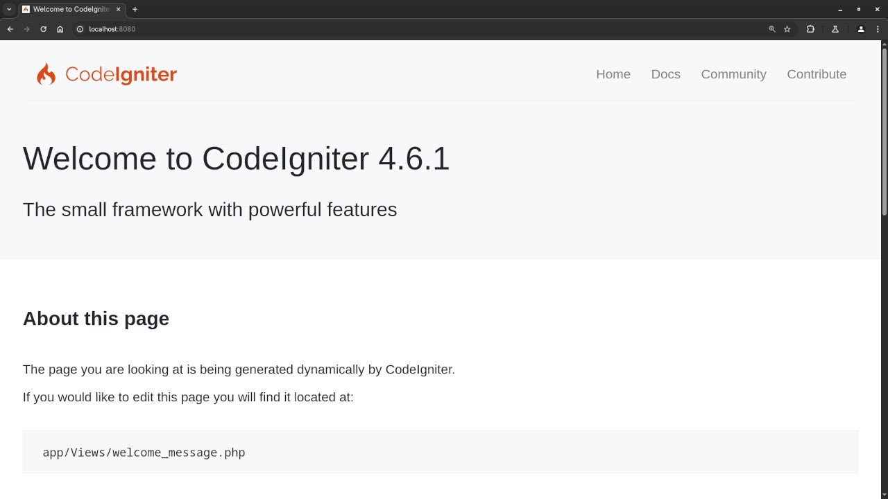 PHP Web Framework CodeIgniter