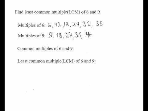 Least Common Multiple of 6 and 9