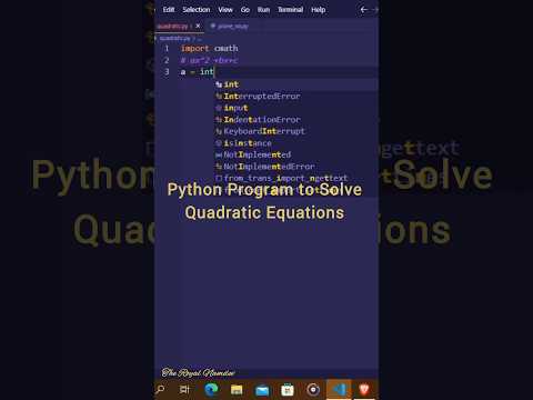 Python Tutorial - Solve a Quadratic Equation. #education #codm #python #python3 #ytshorts