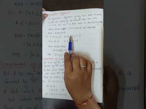 #maths, #set theory, #symmetric difference, #complement of set (A')