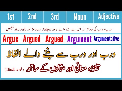 Verb "Argue" And Related Words With Meaning In Urdu Hindi | Easy Vocabulary
