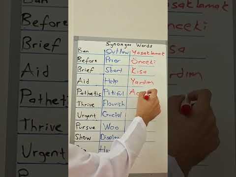 Synonym Words - Eşanlamlı Kelimeler - İngilizce #english #synonyms #ingilizce