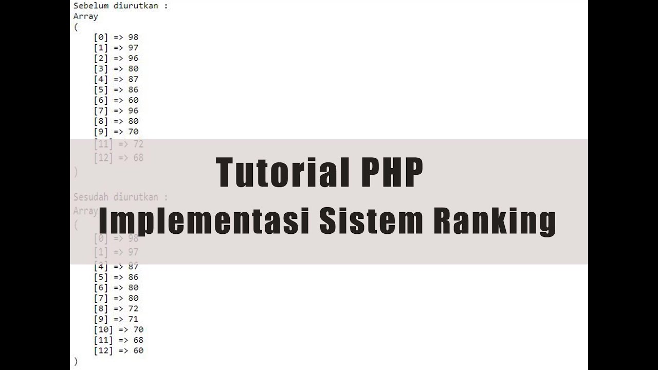 Tutorial PHP : Ranking Didalam Array