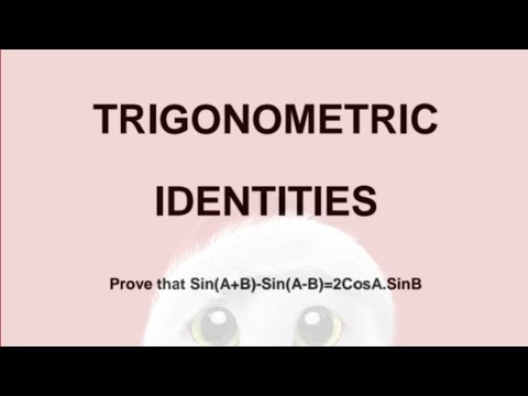 Proving that sin(A+B)-sin(A-B)=2cosAsinB. #compoundangle #trigonometricidentities #grade12mathsprep.