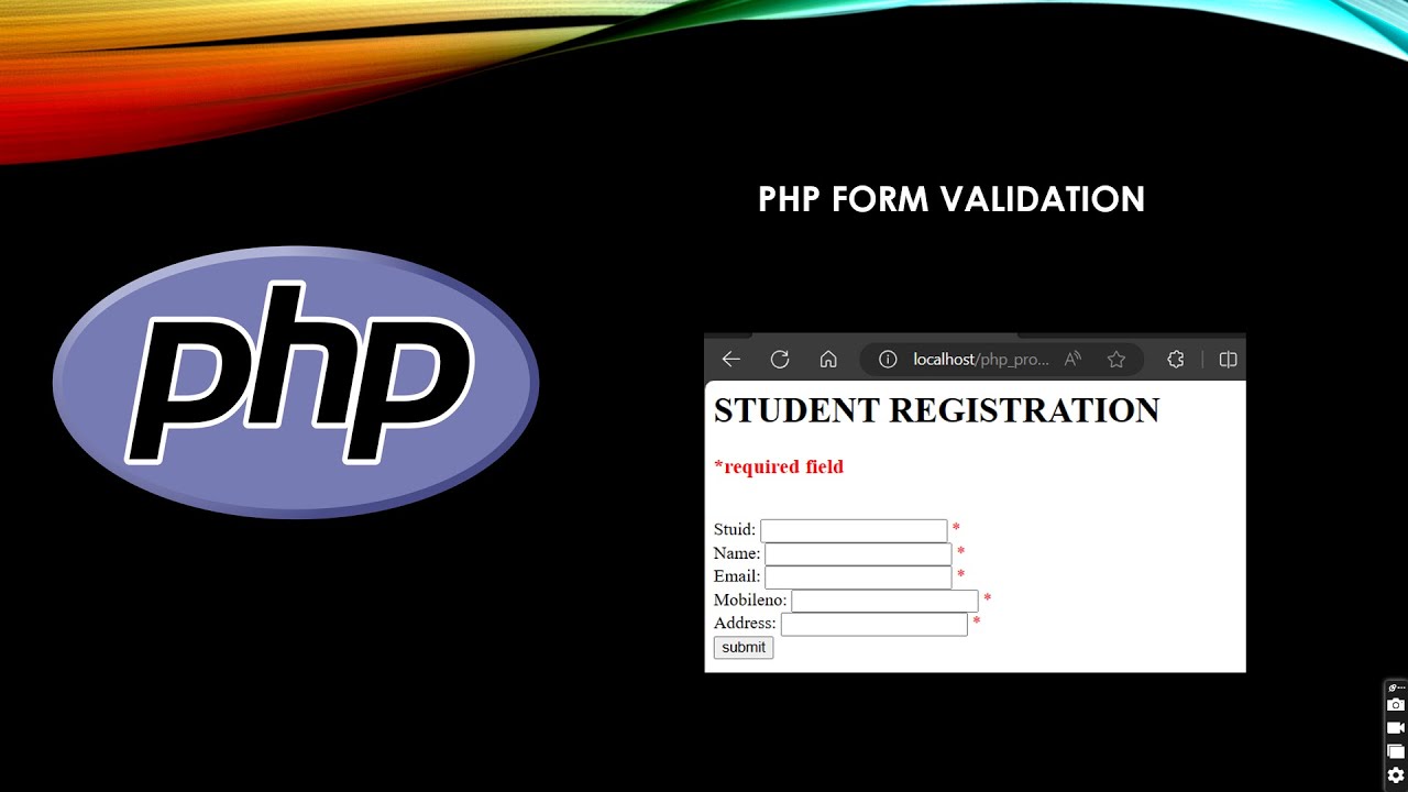 Form validation in PHP. | PHP form validation tutorial. | Registration form. #vscode
