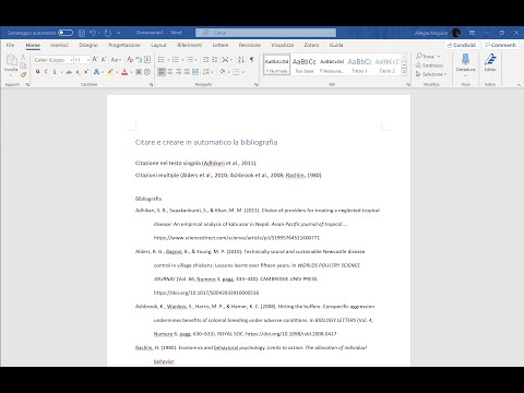 Come citare e creare la bibliografia in automatico