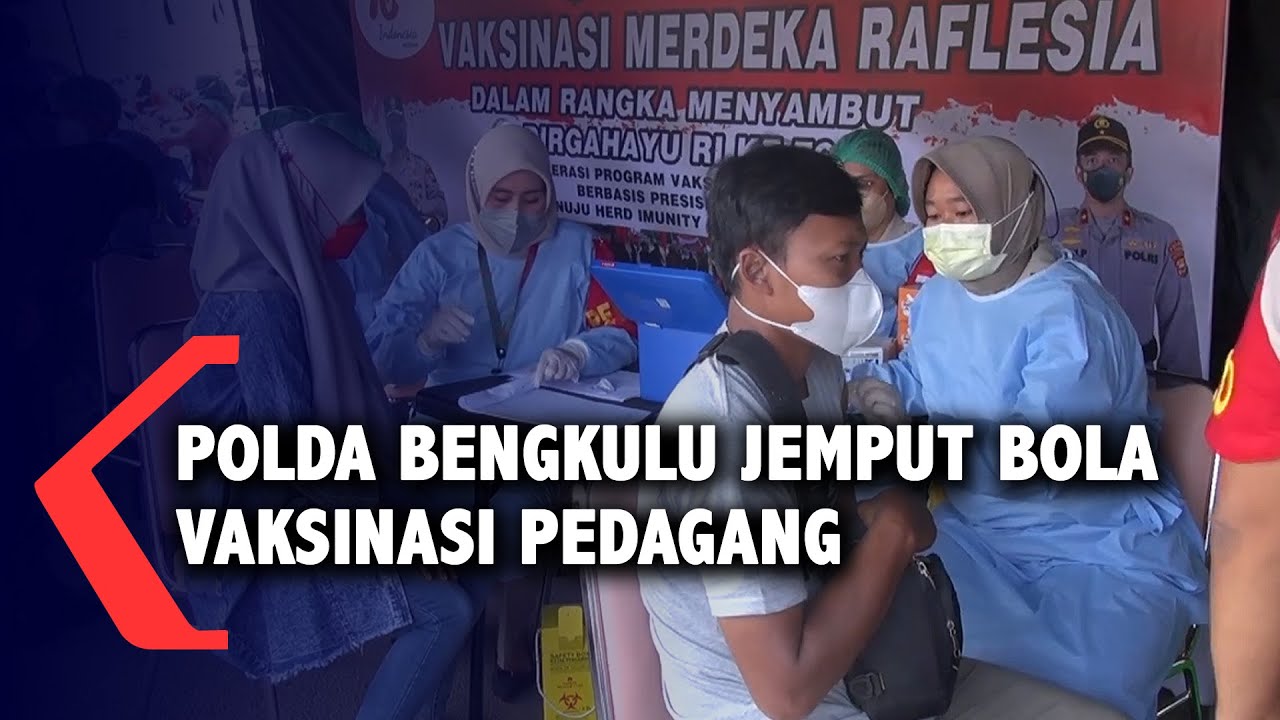 Polda Bengkulu Jemput Bola Vaksinasi Pedagang