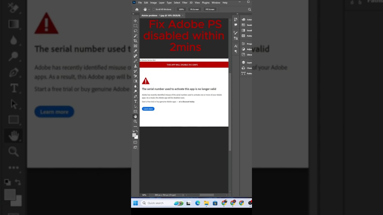 Fix Adobe Photoshop & Illustrator License Disabled Issue | 2025 Quick Solution ! Learn with Chion