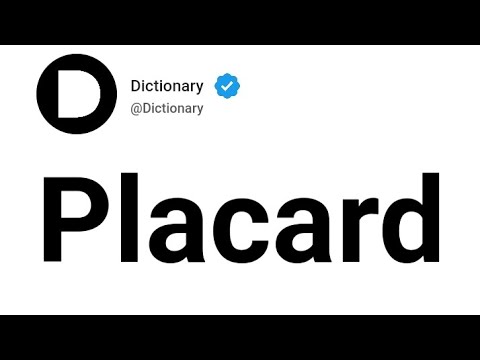 Placard Meaning In English
