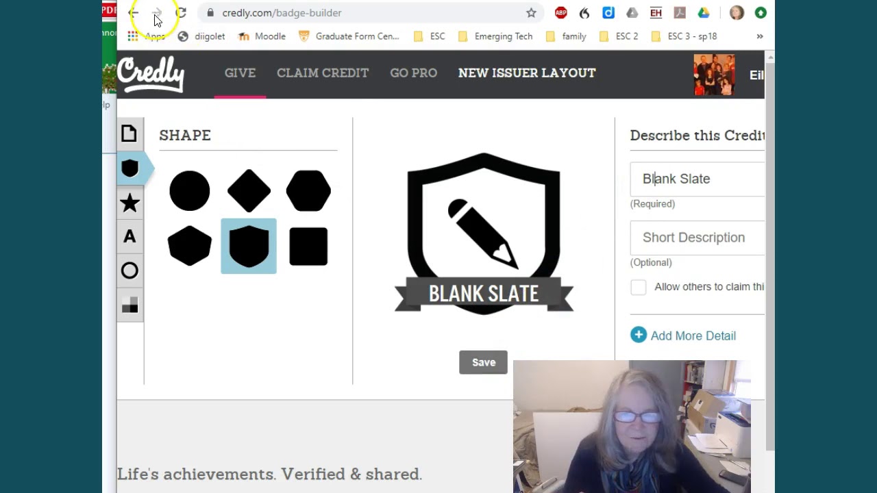 Creating badges - Credly