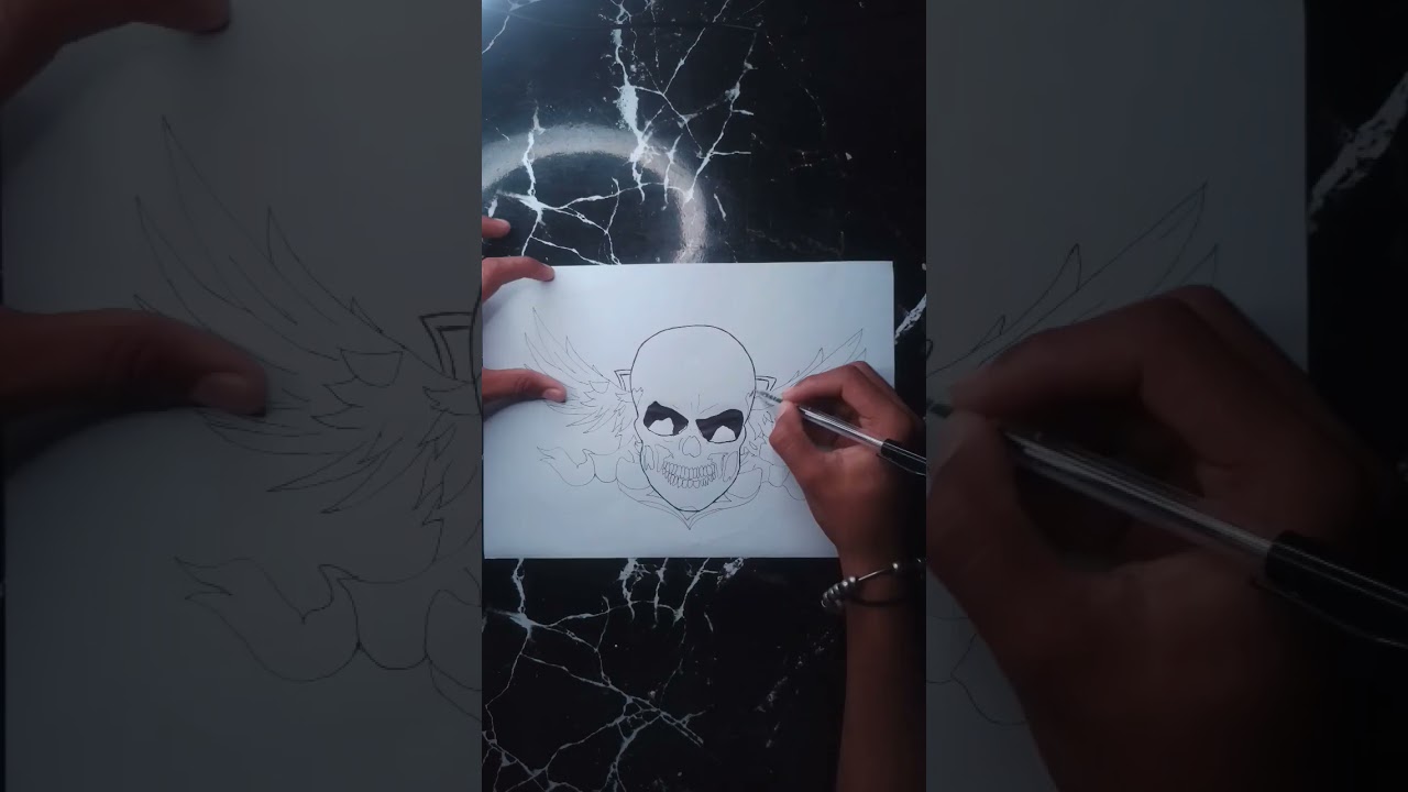 skull drawing 💀#shorts #shortsvideo #shortsfeed #explore #animeartist #fyp #art #artist #drawing