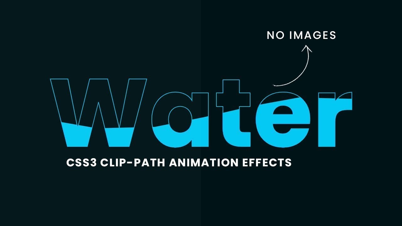 Pure CSS3 Water Wave Text Animation Effects Using CSS Clip-path | CSS Text Effects