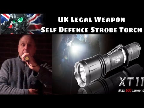 LEGAL SELF DEFENCE WEAPONS UK - KLARUS XT11 TORCH - STROBE LIGHT TEST -