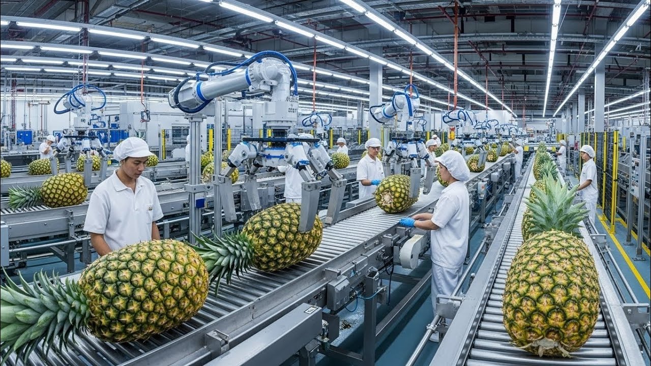 Inside a Modern Pineapple Factory: How Fresh Pineapples Turn Into Dried Fruit (Full Process Tour)