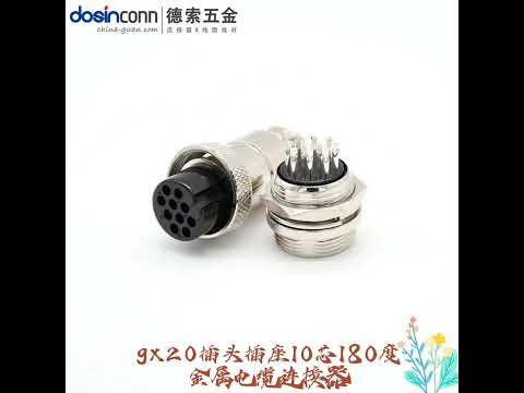 Aviation Plug Socket Connector GX20-10 Pin Metal Straight Wire
